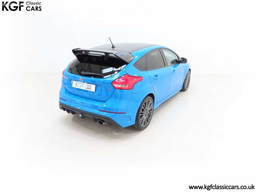 A Ford Focus RS Edition with 4,675 Miles, Nitrous Blue, £ 39,995